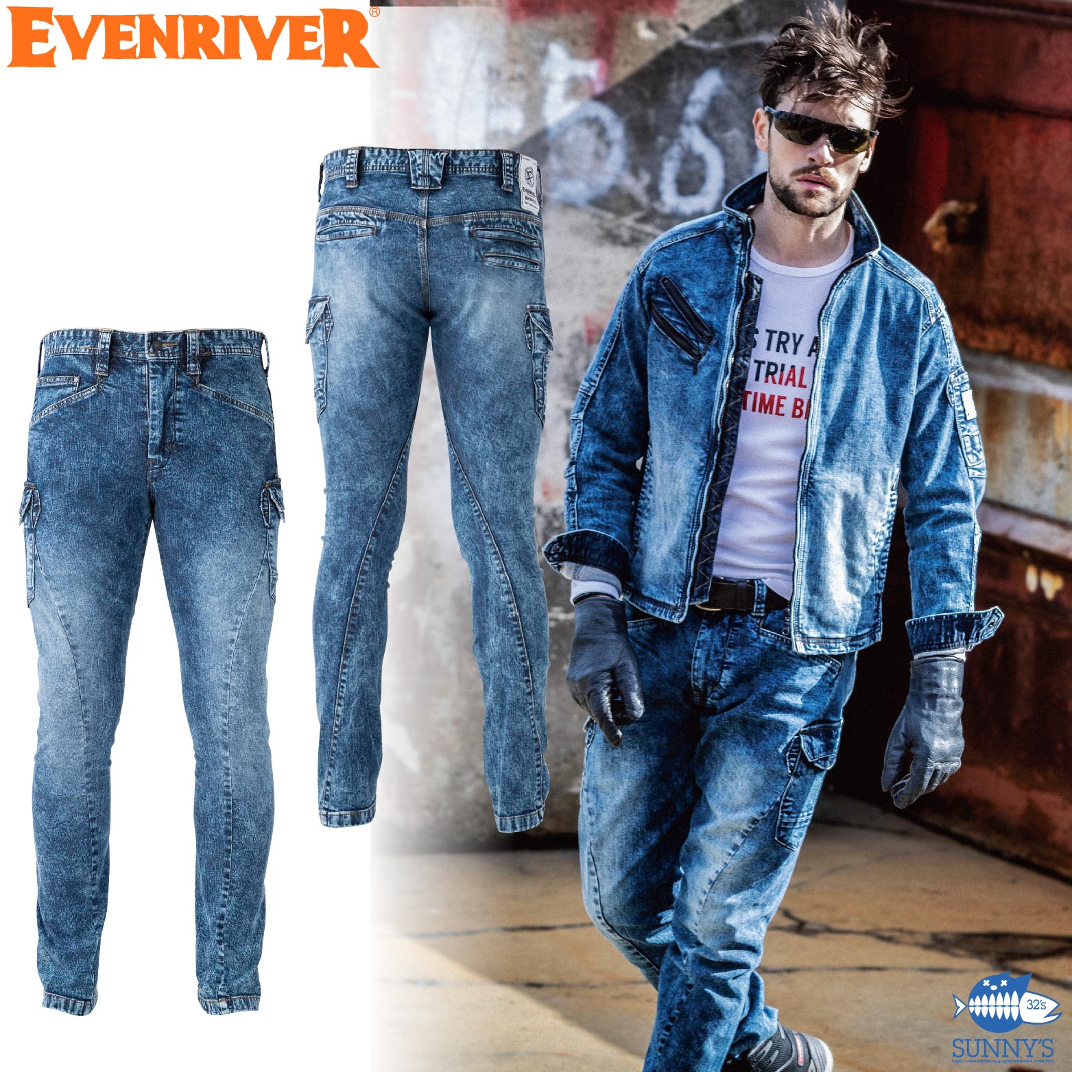 【楽天市場】EVENRIVER(イーブンリバー) USD802 ストレッチケミカルカーゴパンツ S-5L 通年 デニム 作業着 作業服：空調服 バートルの32s サニーズ