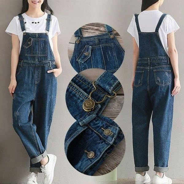 【楽天市場】【店長おすすめ】デニムオーバーオール レディース サロペット マキシ丈 大きいサイズ ワンピース オールインワン ワイドパンツ 春 ...