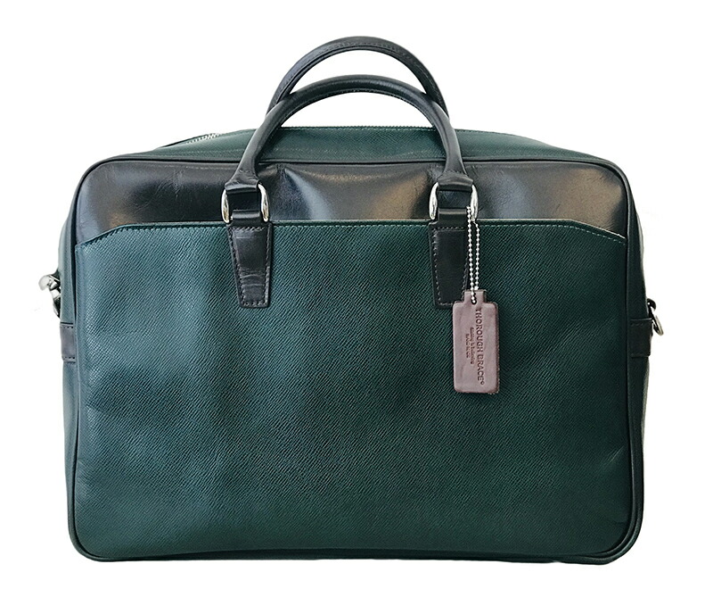 【楽天市場】THOROUGHBRACE BUSINESS BAG 鞄 メンズ ビジネスバッグ 本革 牛革 グリーン Green かばん ...