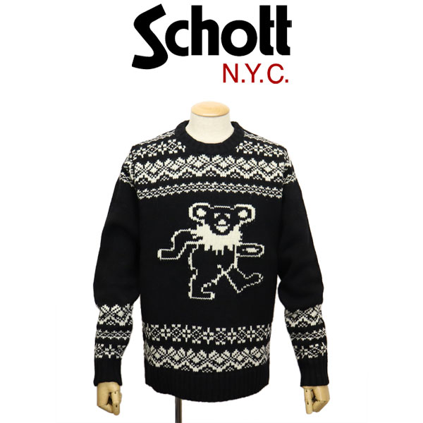 【楽天市場】正規取扱店 Schott (ショット) 2240012 47308 クルーネック セーター with GRATEFUL DEAD ...