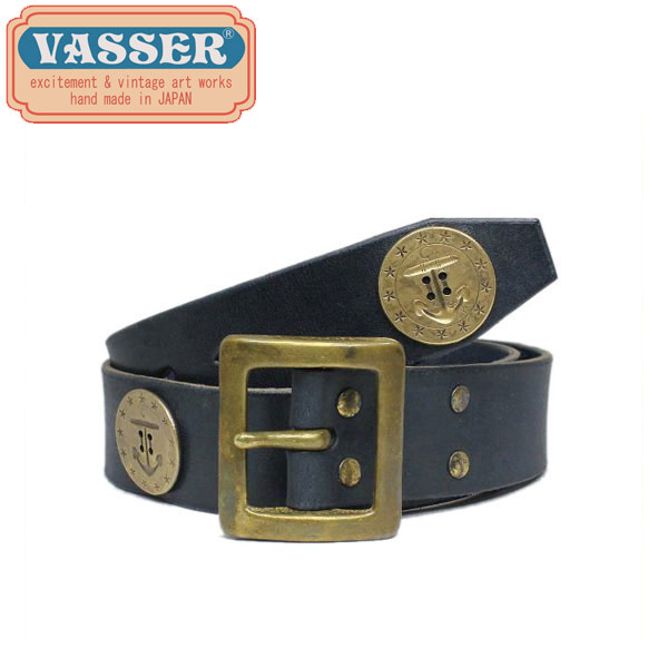 【楽天市場】正規取扱店 VASSER（バッサー）Anchor Concho Around Belt Vintage Navy(アンカーコンチ ...