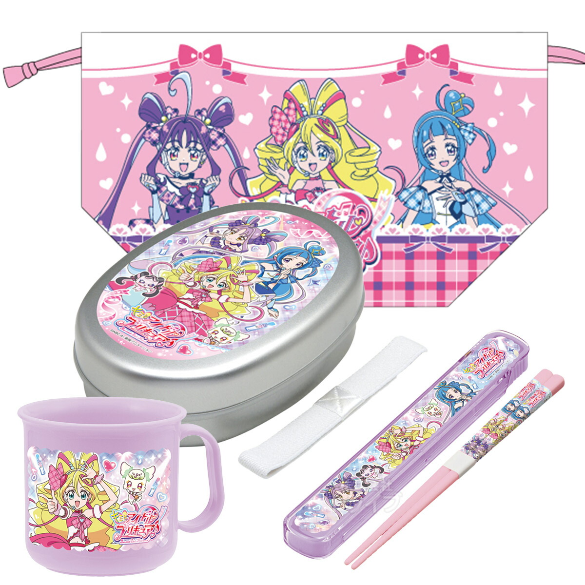 【楽天市場】【5月下旬入荷予定】キミとアイドルプリキュア♪ お買得4点セット アルミお弁当箱 箸＆箸箱 巾着 コップ：知育玩具・おもちゃ通販 トライブ