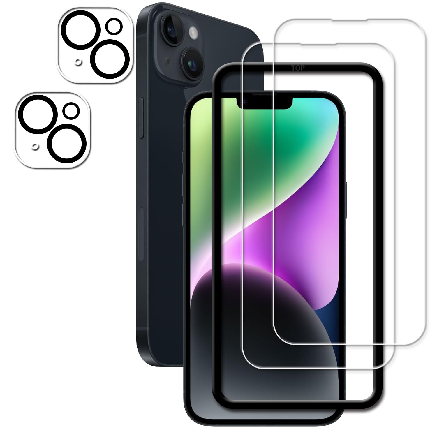 【楽天市場】KPNS いphone14plus ガラスフィルム【2+2枚セット】KPNS 日本素材製 強化ガラス iphone14 Plus 用 ガラスフィルム カメラフィルム カバー 保護 ...