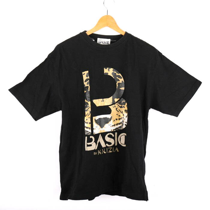 【楽天市場】ベーシックバイクリツィア 半袖Tシャツ ヒョウ柄 クルーネック トップス メンズ Lサイズ ブラック系 BASIC by KRIZIA 【中古】：Thumbs-up