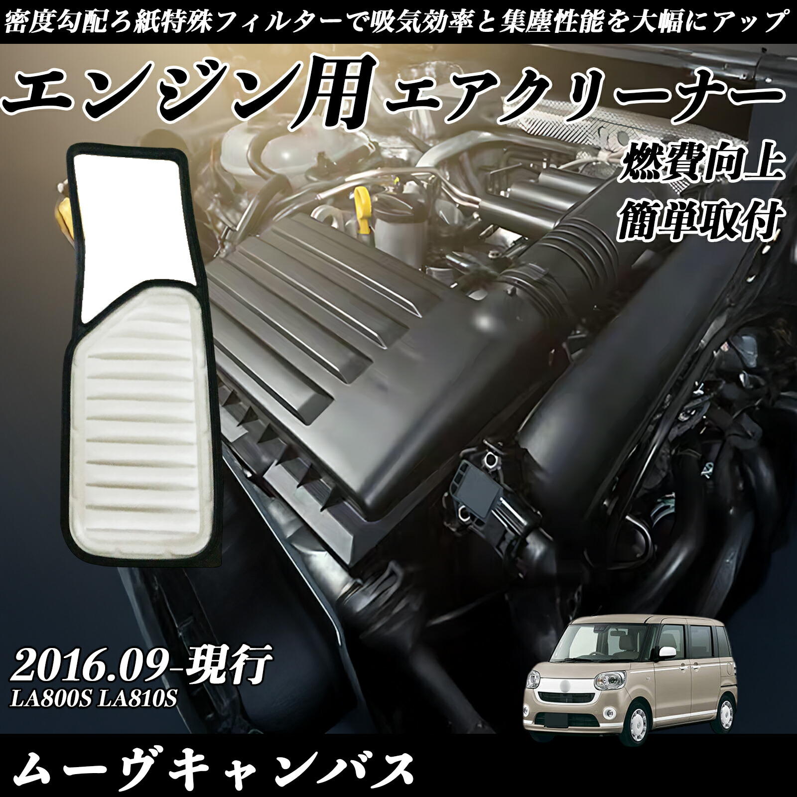 【楽天市場】【ポイント10倍 送料無料】ムーヴキャンバス LA800S LA810S 2016.09-現行 純正互換品番 17801 ...