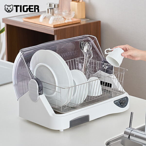 【楽天市場】タイガー 食器乾燥器 「サラピッカ」 (温風式) DHG-S401 ホワイト 大容量 コンパクト Ag 抗菌：タイガー キッチン館 楽天市場店