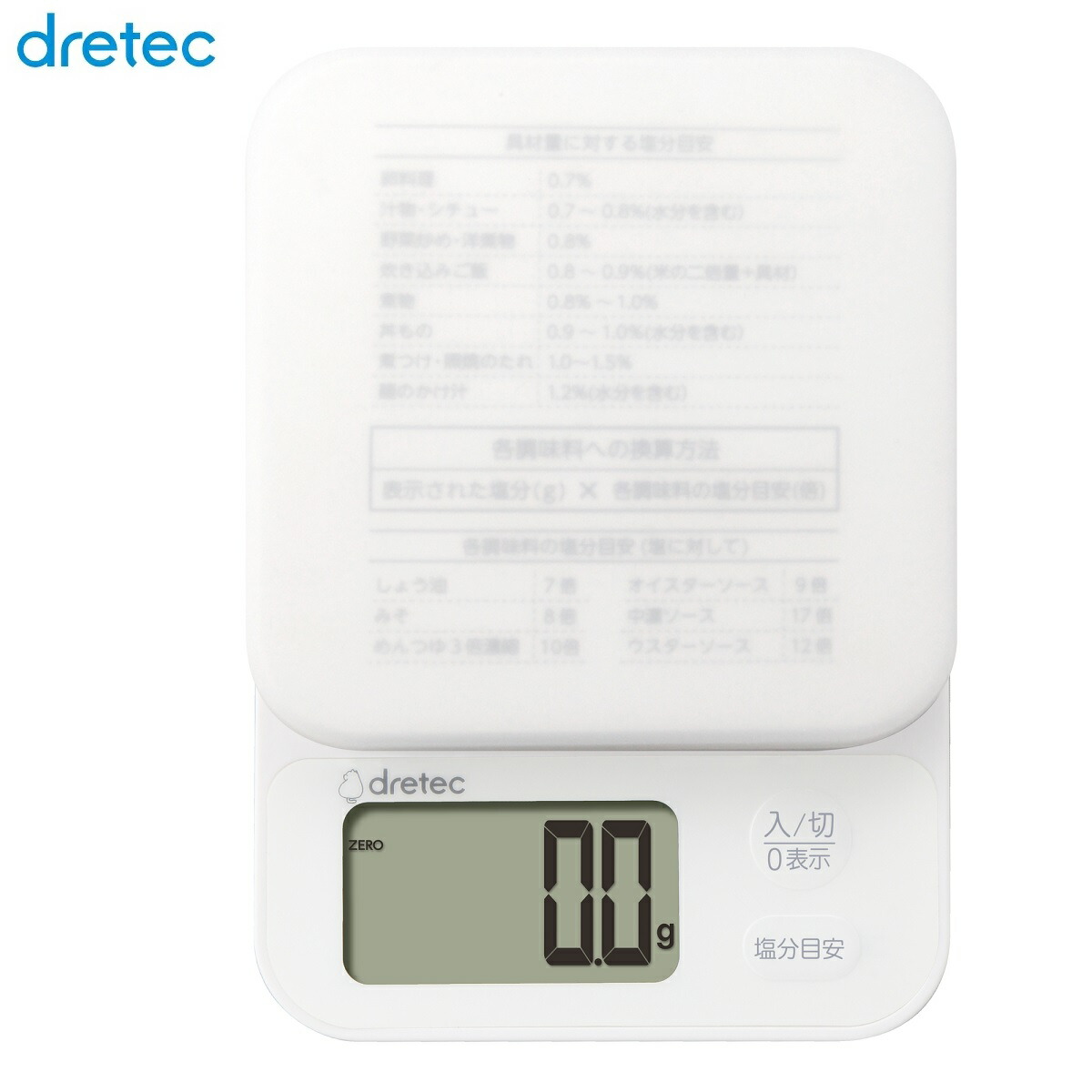 【楽天市場】【RSL】 dretec ドリテック デジタルスケール 味付けの目安がわかるスケール 3kg/0.1g単位 KS-834WT ｜ クッキングスケール ｜ キッチンスケール ...