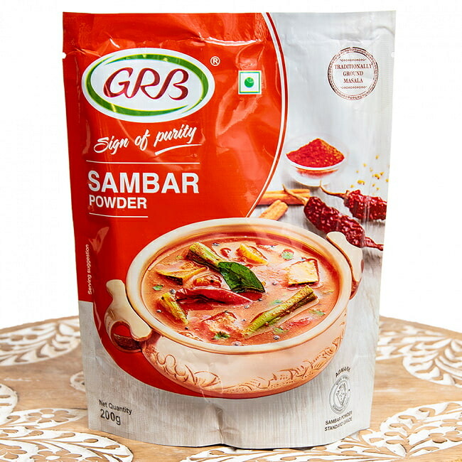 【楽天市場】サンバル パウダー 南インドの豆野菜スープ「サンバル」が作れるスパイスミックス【GRB】 SAMBAR POWDER 200G ...