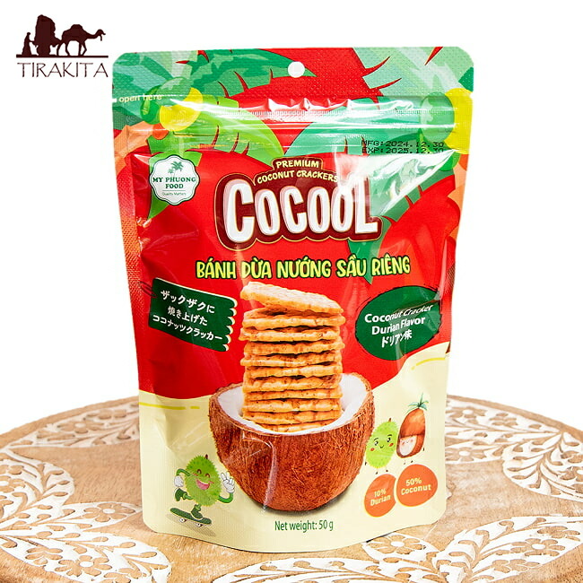【楽天市場】ローストココナッツクラッカー ドリアンフレーバー 50g【COCOOL】 / ベトナム ココナッツスナック グルテンフリー 健康 ...