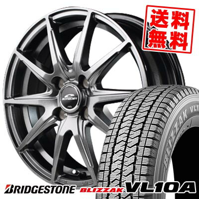 【楽天市場】155/80R12 88/87N ブリヂストン BLIZZAK VL10A SCHNEIDER SLS スタッドレスタイヤホイール ...