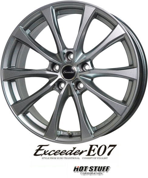 【楽天市場】【アルミホイール単品4本価格】【16インチ】【HOT STUFF EXCEEDER E07】（エクシーダE07）【16X6.5 5穴 PCD：114.3】【ノア、セレナ、ステップ ...
