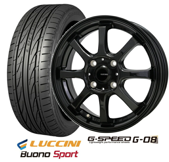 【楽天市場】【165/55R15】【Buono Sport】【ルッチーニ】【15インチ】【HOT STUFF G-SPEED G-08】（Gスピード G08）【15X4.5 4穴 PCD ...