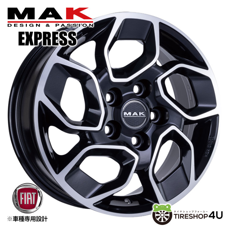 【楽天市場】阿部商会 MAK EXPRESS 16x6.5J 5/130 +65 ブラックミラー HUB Φ78.1MAKシリーズ ...