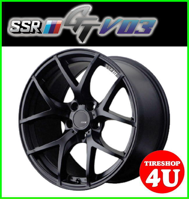 【楽天市場】1台分4本購入で送料無料 18インチSSR GTV03 18×8.5J 5/114.3 +30 HUB:73Φフラットブラック 鋳造 新品アルミホイール1本価格 tanabe ...