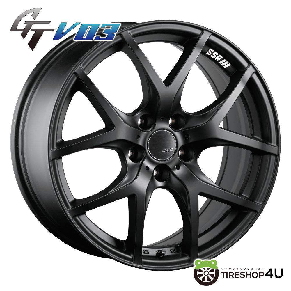 【楽天市場】【最大P47倍】TANABE SSR GTV03 18x7.5J 5/100 +48 HUB73Φフラットブラックエスエスアール タナベ新品アルミホイール1本価格 [4本購入で送料 ...