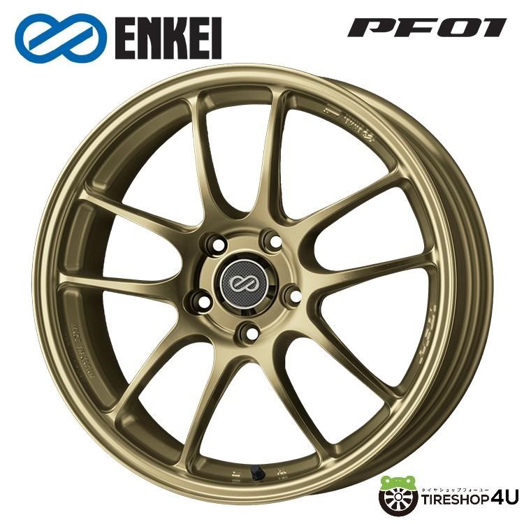【楽天市場】【最大2000円OFF】18インチ ENKEI Performance Line PF0118x7.5J 5/114.3 +45 HUB:75φゴールドFACE TYPE：≪F≫ ...