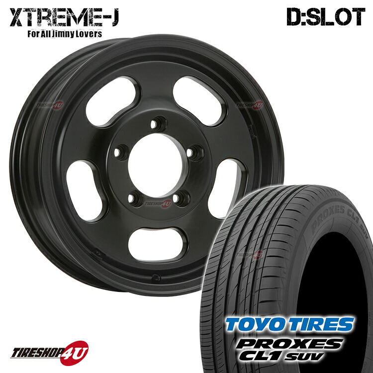 【楽天市場】XTREME-J D:SLOT 16X5.5J 5/139.7 +22 サテンブラック TOYO PROXES CL1 SUV 175/80R16 MLJ エクストリームJ ...