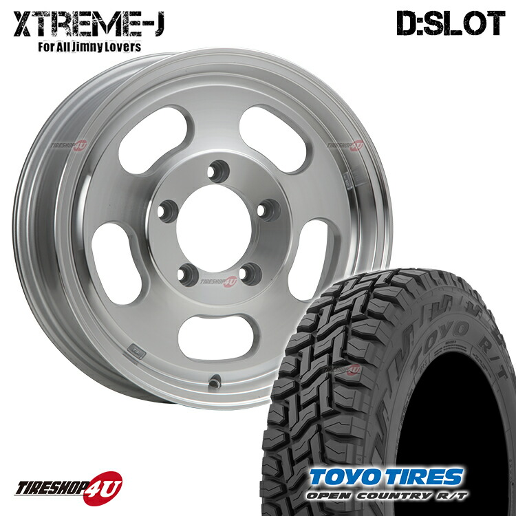 【楽天市場】【取付対象】 XTREME-J D:SLOT 16X5.5J 5/139.7 +22 ポリッシュ TOYO OPEN COUNTRY R/T 215/70R16 ブラックレター ...