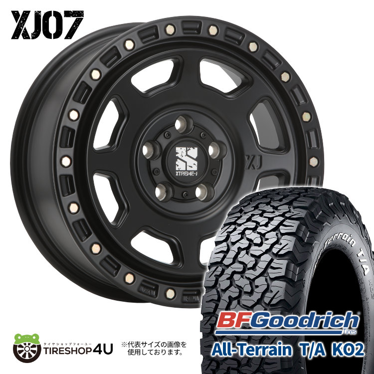 【楽天市場】【取付対象】 MLJ XJ07 17×8.0J 5/114.3 35 SB サテンブラック BFGoodrich All-Terrain T/A KO2 245/65R17 111 ...