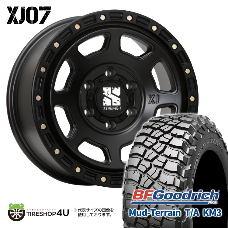 【楽天市場】【取付対象】 MLJ XJ07 17×8.0J 6/139.7 20 SB サテンブラック BFGoodrich Mud-Terrain T/A KM3 265/65R17 120 ...