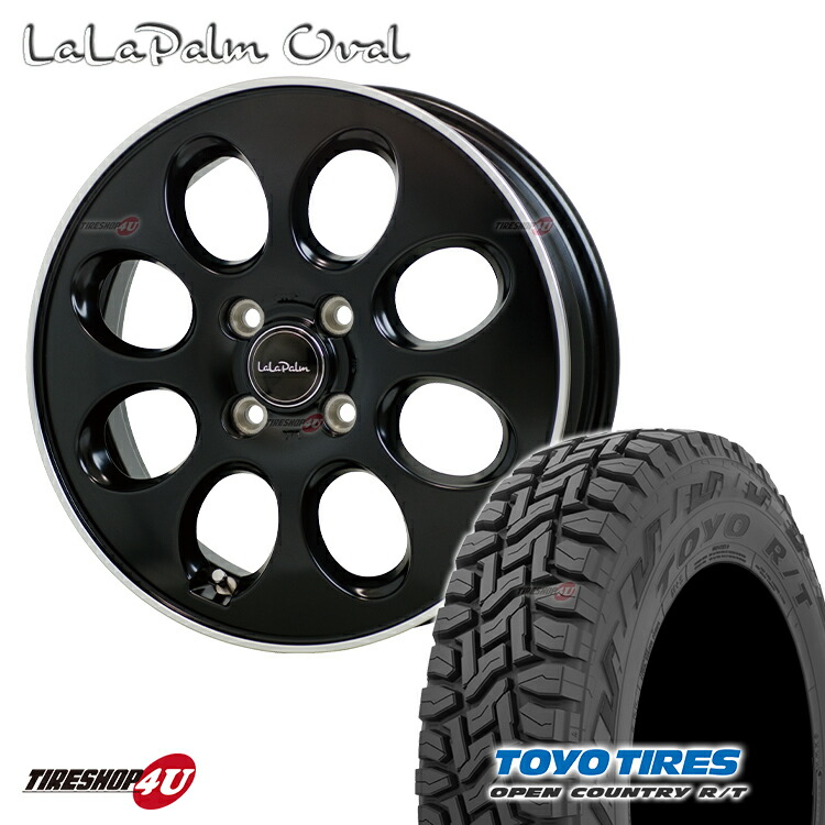 【楽天市場】lala palm OVAL 14X5.0J 4/100 5J +35 +45 GB/リムP セミグロスブラックリムポリッシュ TOYO OPEN COUNTRY R/T 155 ...