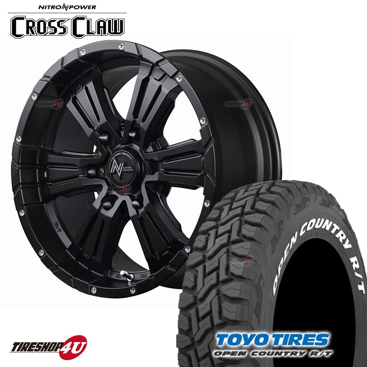 【楽天市場】NITRO POWER CROSS CLAW 16x6.5J 6/139.7 +38 セミグロスブラック TOYO OPEN COUNTRY R/T 215/65R16 109 ...