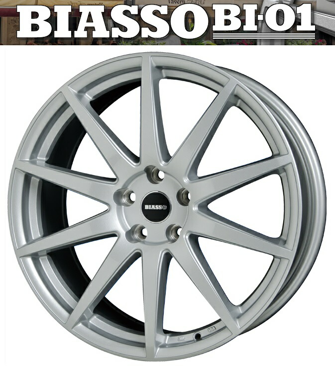 【楽天市場】送料無料 4本セット ホットスタッフ ビアッソ BIASSO BI-01 チタンシルバー 16インチ 7J インセット+40 5穴 PCD110 4本 JEEP ジープ レネゲード ...