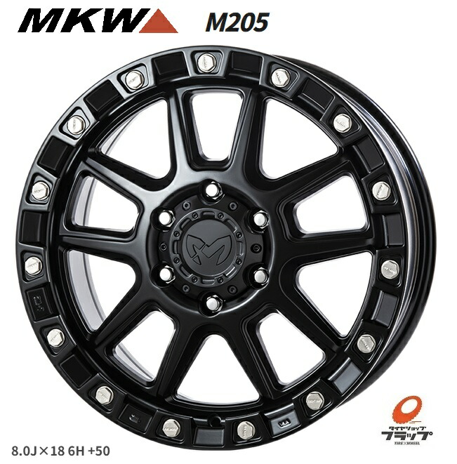 【楽天市場】送料無料 4本セット ホイールのみ MKW M205 ブラックキャット 18インチ 8J インセット+50 6穴 PCD139.7 JWL-T 4本 ランドクルーザー300 ...