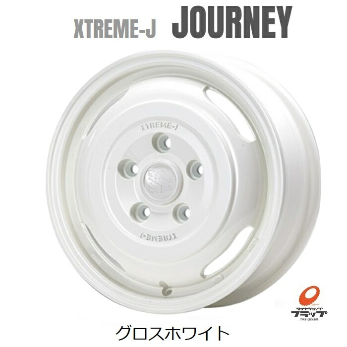【楽天市場】【取り寄せ】 4本セット MLJ エクストリームジェイ ジャーニー グロスホワイト 14インチ 5.0J インセット48 5-114.3 JWL-T XTREAM-J ...
