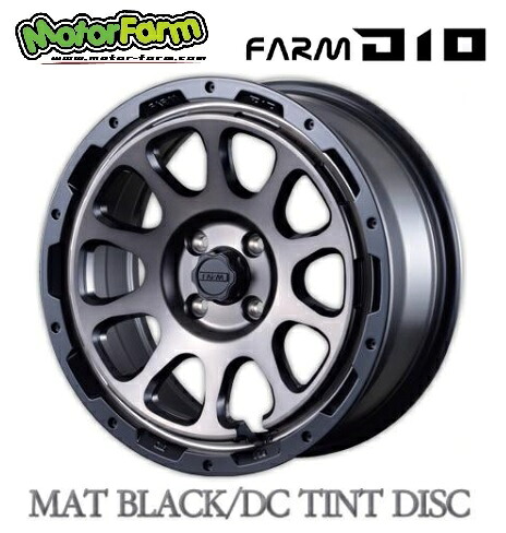 【楽天市場】送料無料 4本セット モーターファーム D10 Motor Farm マットブラック/DCティントディスク 16インチ 6.5J ...