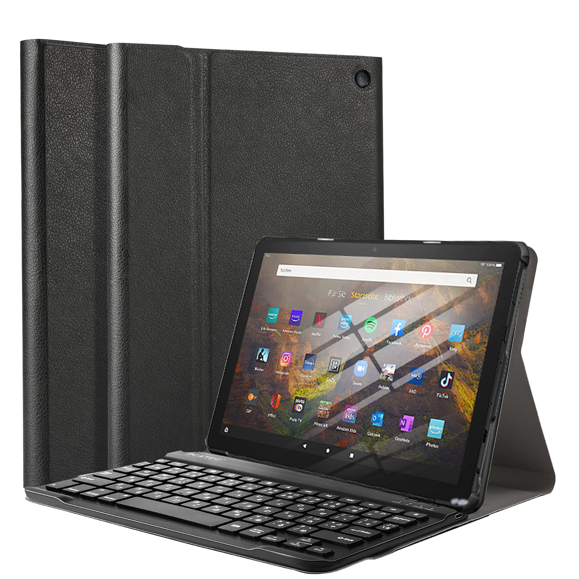 【楽天市場】【PCATEC】 Fire HD 10 2021/Fire HD 10 Plus 2021 レザーTPUケース付き ...