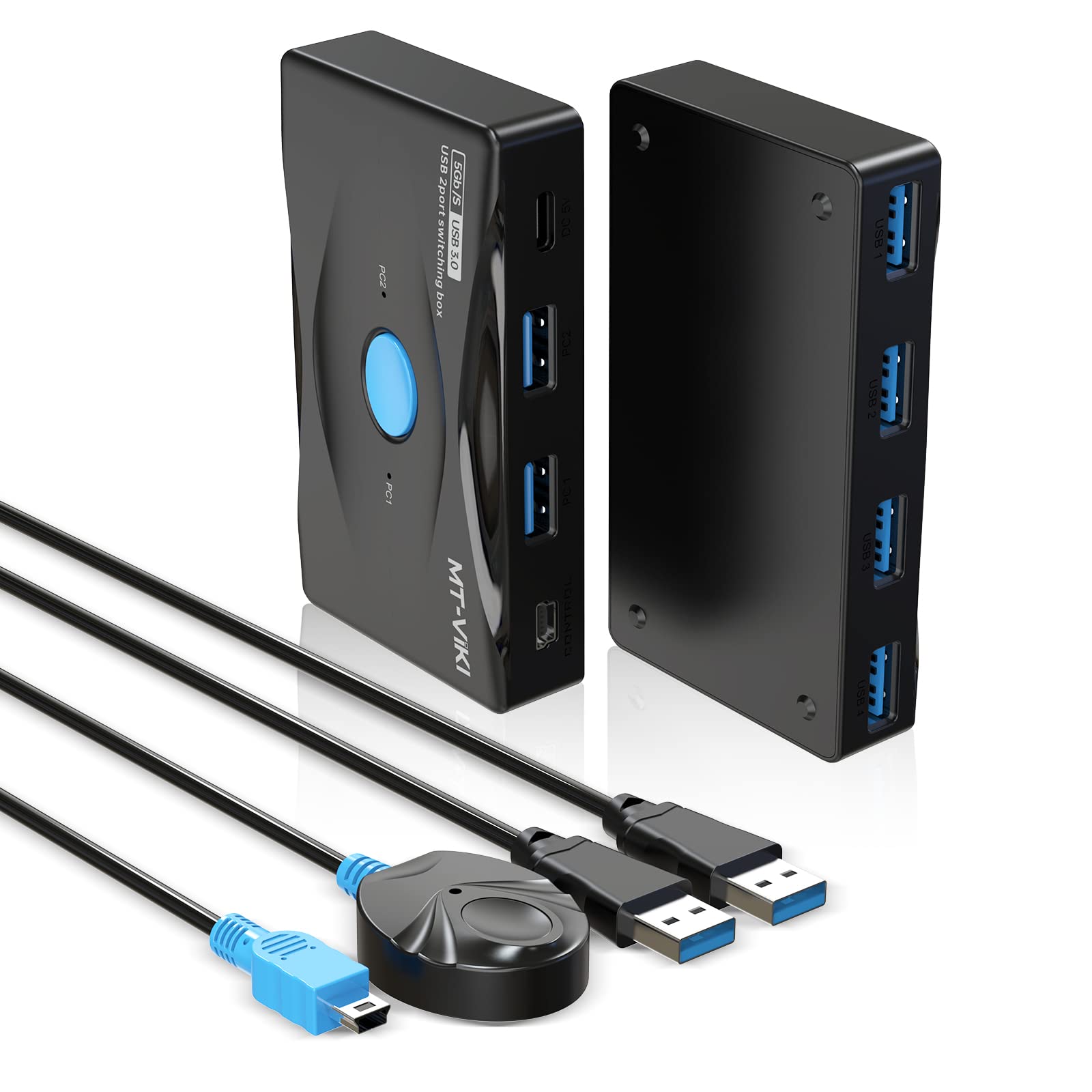 【楽天市場】MT-VIKI USB 切替機 USB 3.0 切替器 高速転送 USB切り替え器 USBケーブル2本 + 手元スイッチ付き ...