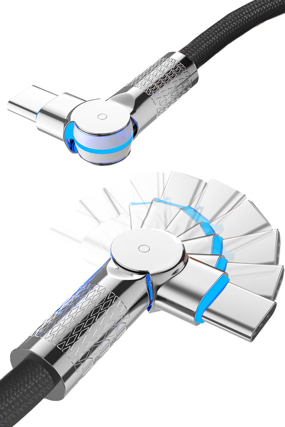 【楽天市場】BIZ 先端曲がるSwing cable Type C PD対応 超急速充電 断線防止 2m/1m 絡まない 高耐久 ナイロン素材 ...