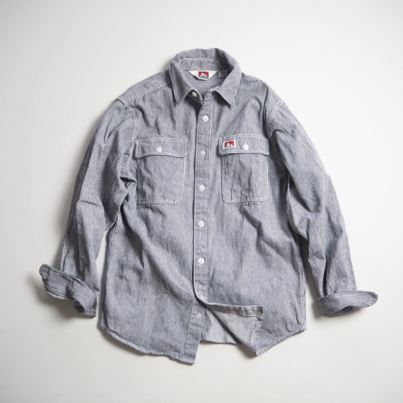 【楽天市場】BEN DAVIS ベンデイビス ワークシャツ LONG SLEEVE 100% COTTON BUTTON-UP SHIRT ...