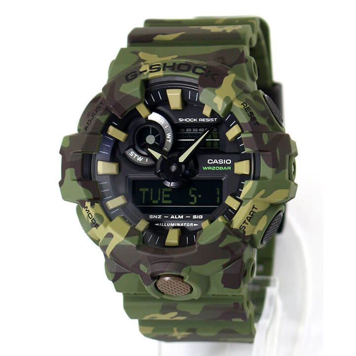 【楽天市場】CASIO カシオ G-SHOCK Gショック ジーショック GA-700CM-3A メンズ 腕時計 ウレタン クオーツ 緑 ...