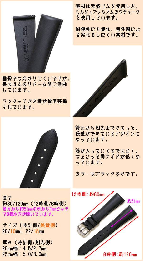 【楽天市場】HIRSCH ヒルシュ URBANE アーバン ラバー 時計ベルト 20mm 22mm 交換 腕時計 バンド 時計バンド 替え ...