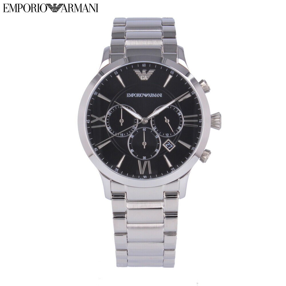 【楽天市場】EMPORIO ARMANI エンポリオ アルマーニ腕時計 時計 メンズ クオーツ クロノグラフ メタル シルバー ブラック ...