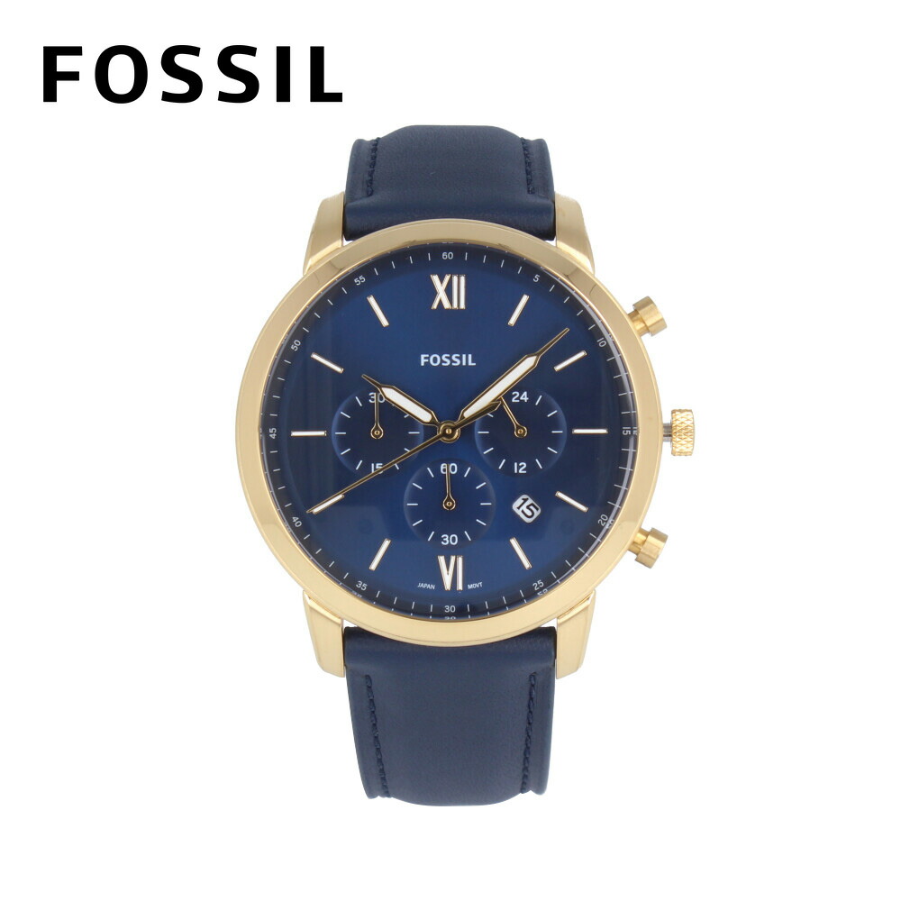 【楽天市場】FOSSIL フォッシル NEUTRA腕時計 時計 メンズ クオーツ アナログ クロノグラフ ステンレス レザー ネイビー ...