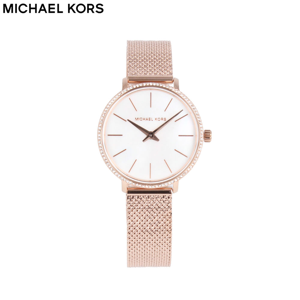 【楽天市場】MICHAEL KORS マイケルコース腕時計 時計 レディース クオーツ アナログ 2針 ステンレス メッシュ シェル ピンク ...