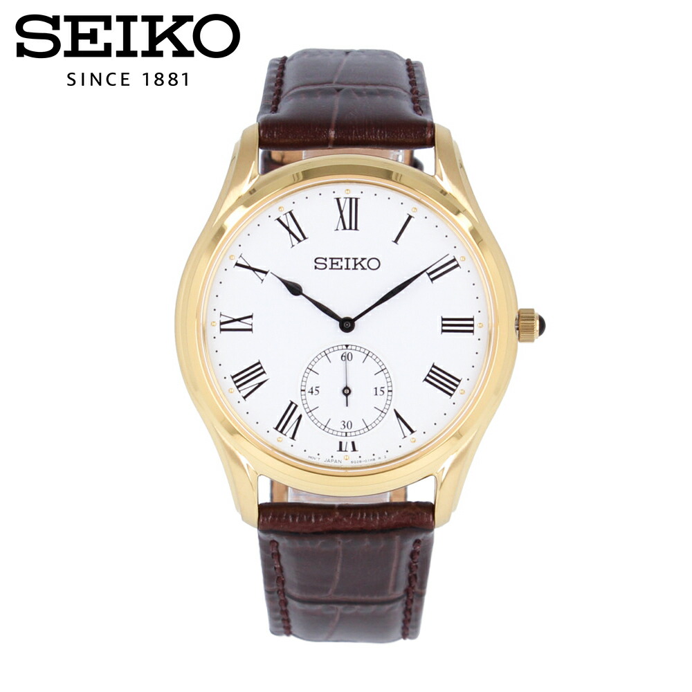 【楽天市場】SEIKO セイコー腕時計 時計 メンズ クオーツ アナログ スモールセコンド ステンレス レザー ブラウン ゴールド ホワイト ...