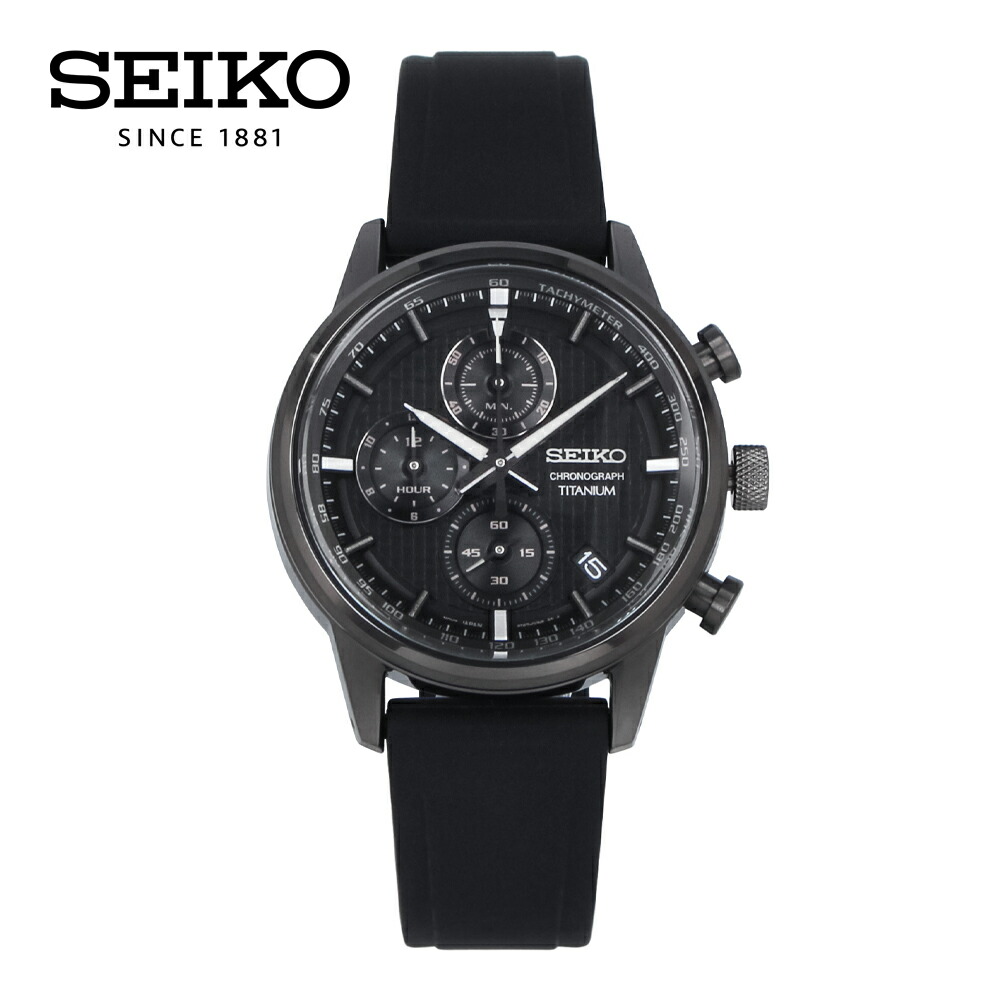 【楽天市場】SEIKO セイコー CHRONOGRAPH Titanium腕時計 時計 メンズ 防水 クオーツ アナログ クロノグラフ チタニウム チタン シリコン ブラック SSB393P1 ...