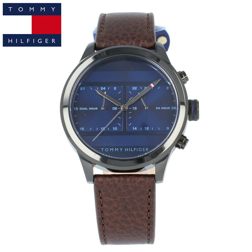 【楽天市場】TOMMY HILFIGER / トミーヒルフィガー 1791593 Icon アイコン デュアルタイム 腕時計 メンズ レザー ...