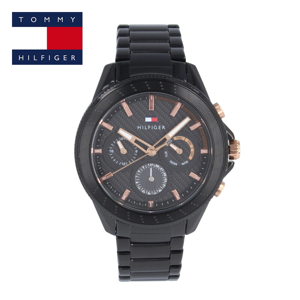 【楽天市場】TOMMY HILFIGER トミー ヒルフィガー腕時計 時計 メンズ クオーツ アナログ 3針 ステンレス メタル ブラック ...