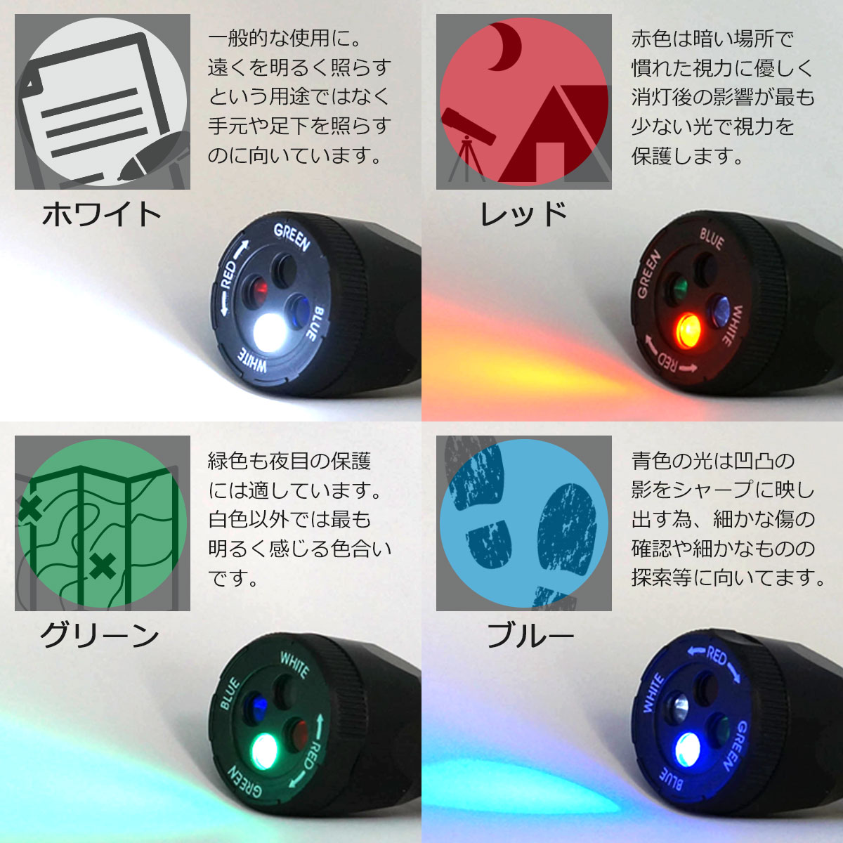 【楽天市場】FIREFOX FX-67 4色切替 タクティカル LEDライト ミリタリー 4色 ハンディライト 懐中電灯 レッド ブルー ...