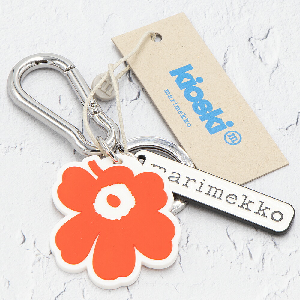 【楽天市場】【2025年春夏新作】マリメッコ marimekko キーチェーン レッド×オフホワイト Aallokas Unikko key ...