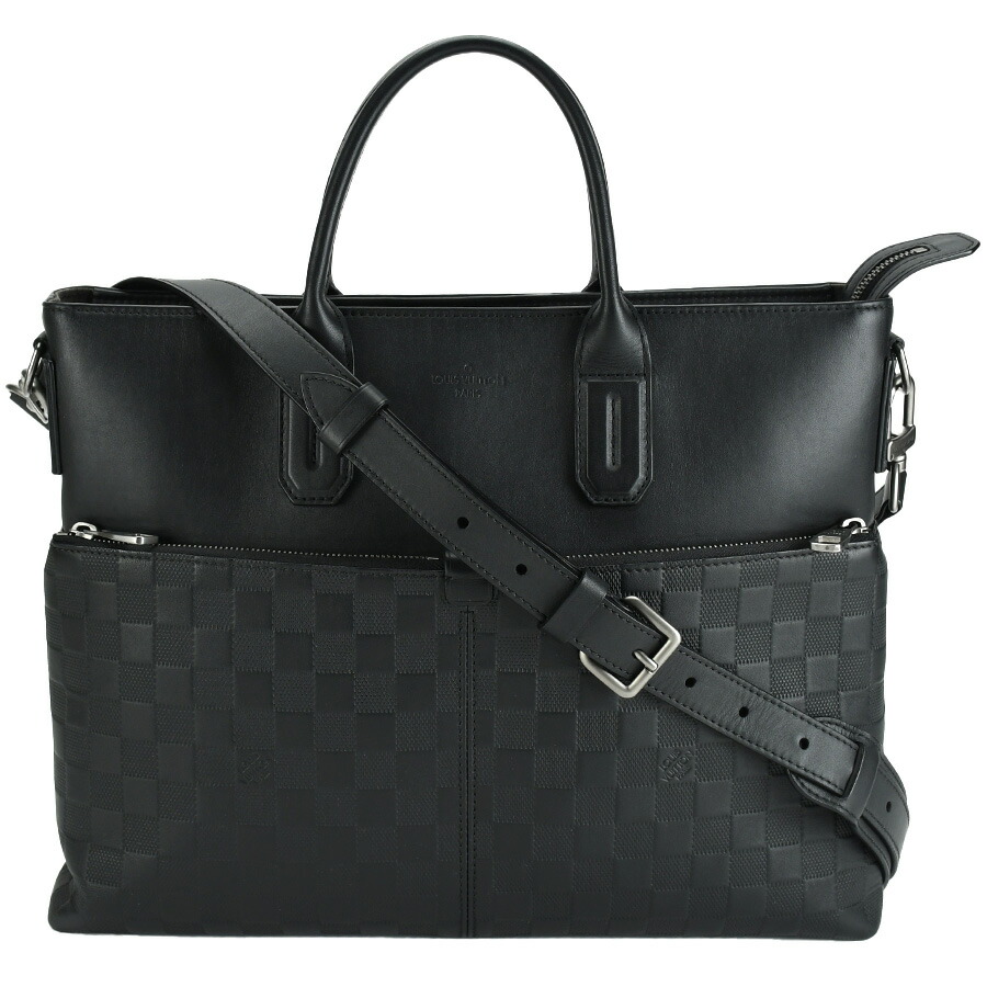 【楽天市場】ルイヴィトン LOUIS VUITTON ダミエアンフィニ 7DW ビジネスバッグ N41565 ブラック 黒 レザー 2way ...