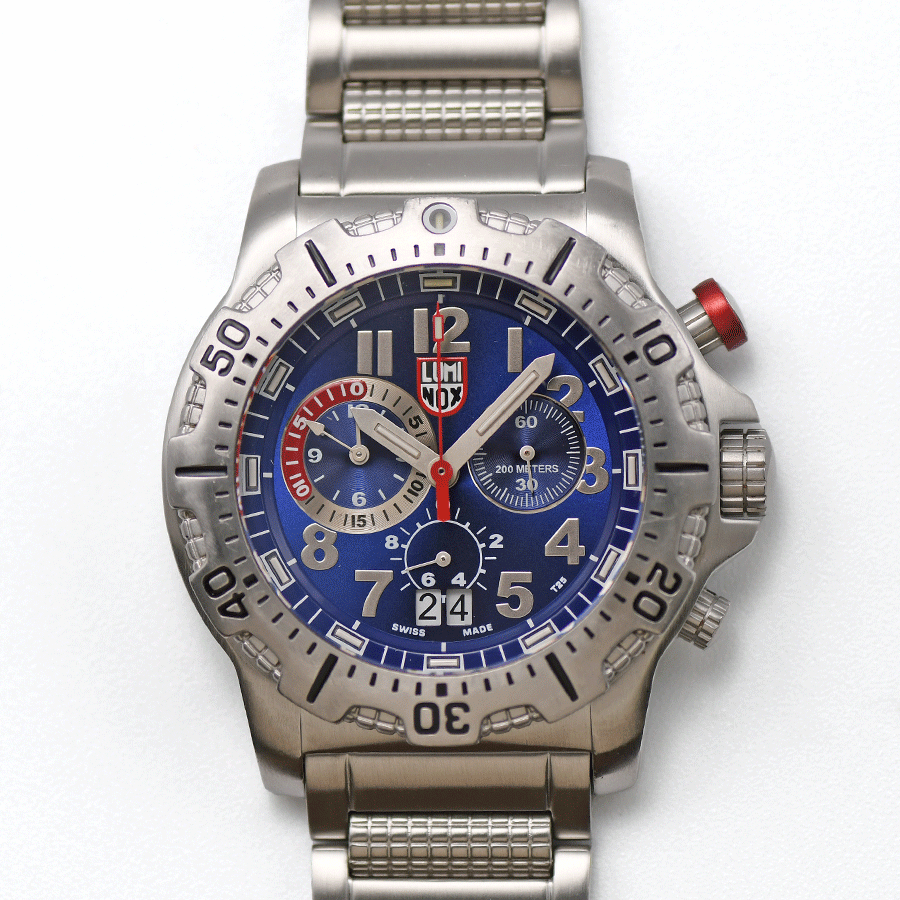 【楽天市場】ルミノックス LUMINOX ダイバーズ クロノグラフ 8100シリーズ 8154RP クォーツ 200m防水 ブルー 青文字盤 ...