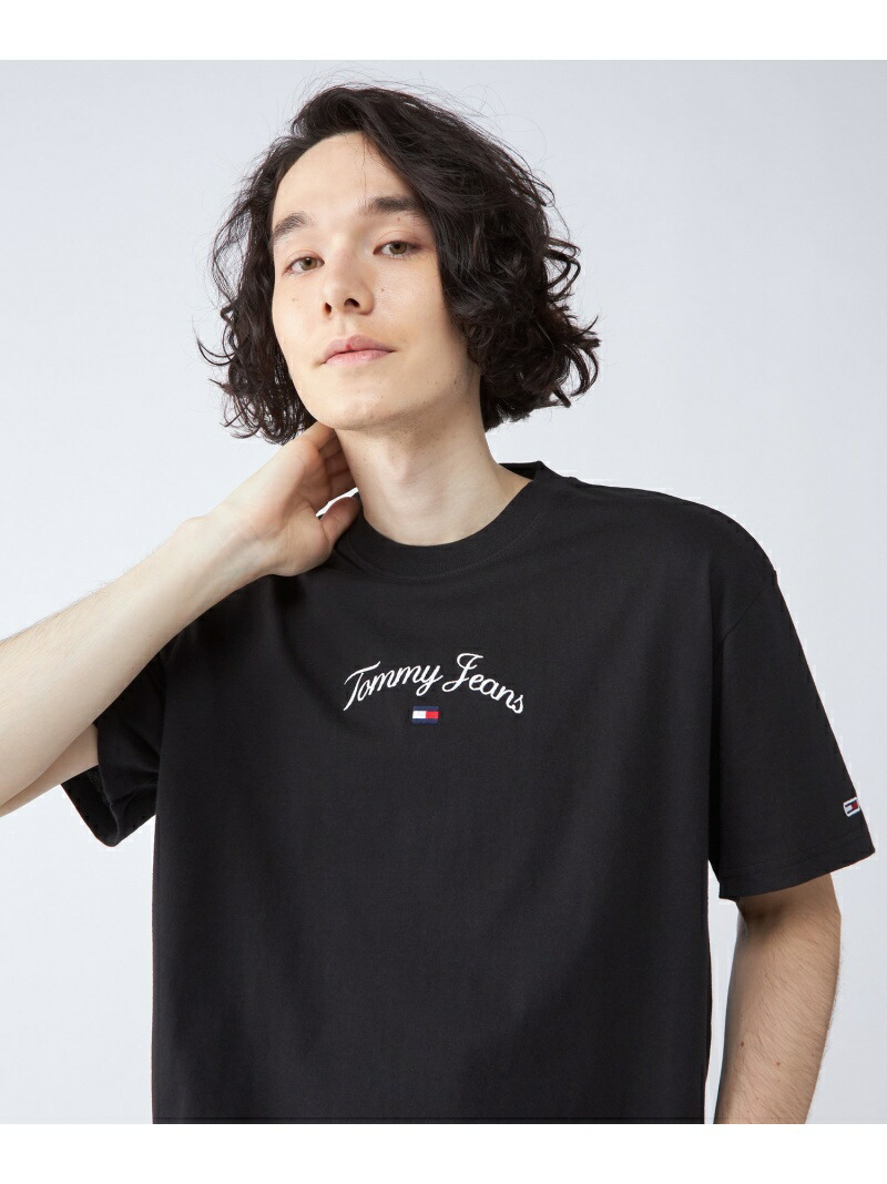 【楽天市場】【SALE／50%OFF】TJM RLX CURVED SERIF FLAG TEE TOMMY JEANS トミーヒルフィガー トップス カットソー・Tシャツ ブラック ホワイト ...