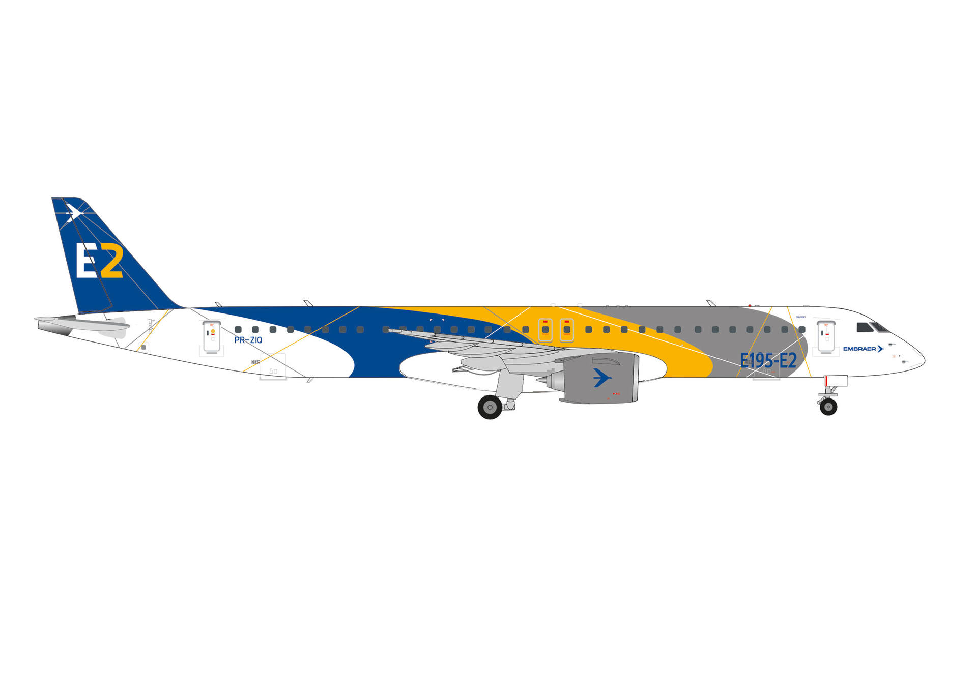 【楽天市場】E195-E2 エンブラエル社 コーポレートカラー PR-ZIQ 1/200 ※プラ製 2024年5月2日発売 Herpa ...