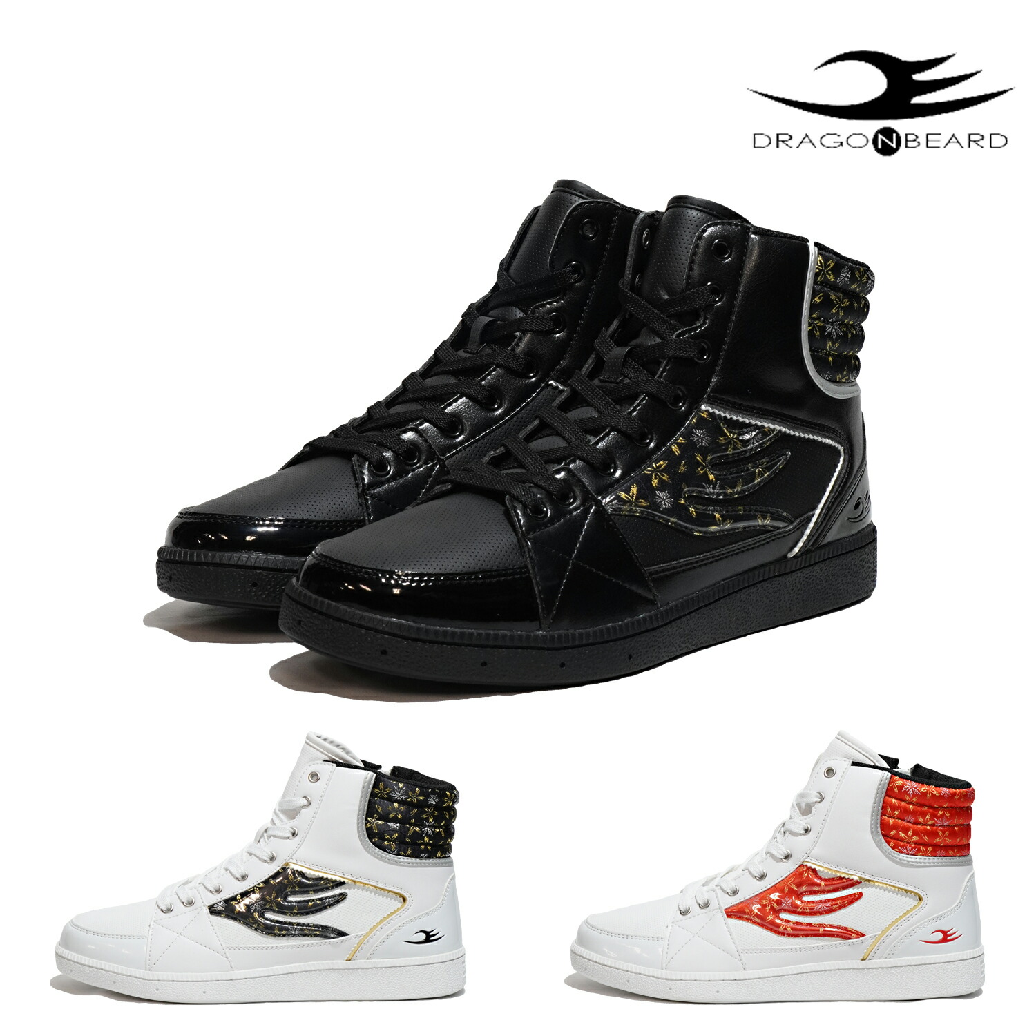 【楽天市場】ドラゴンベアード スニーカー DRAGON BEARD DB S2605Y-J WHITE/BLACK WHITE/RED ...